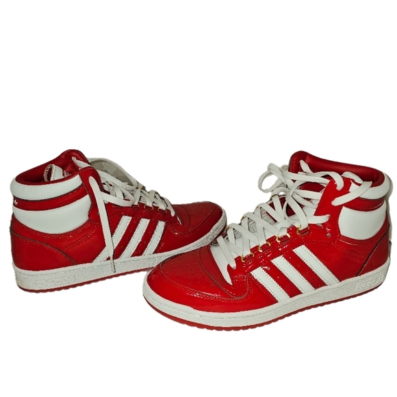 adidas | Shoes | Adidas Red And White Patent Leather Top Ten Shoes Like ...